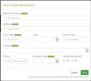 Adding Your First Restaurant – OpenMenu Help